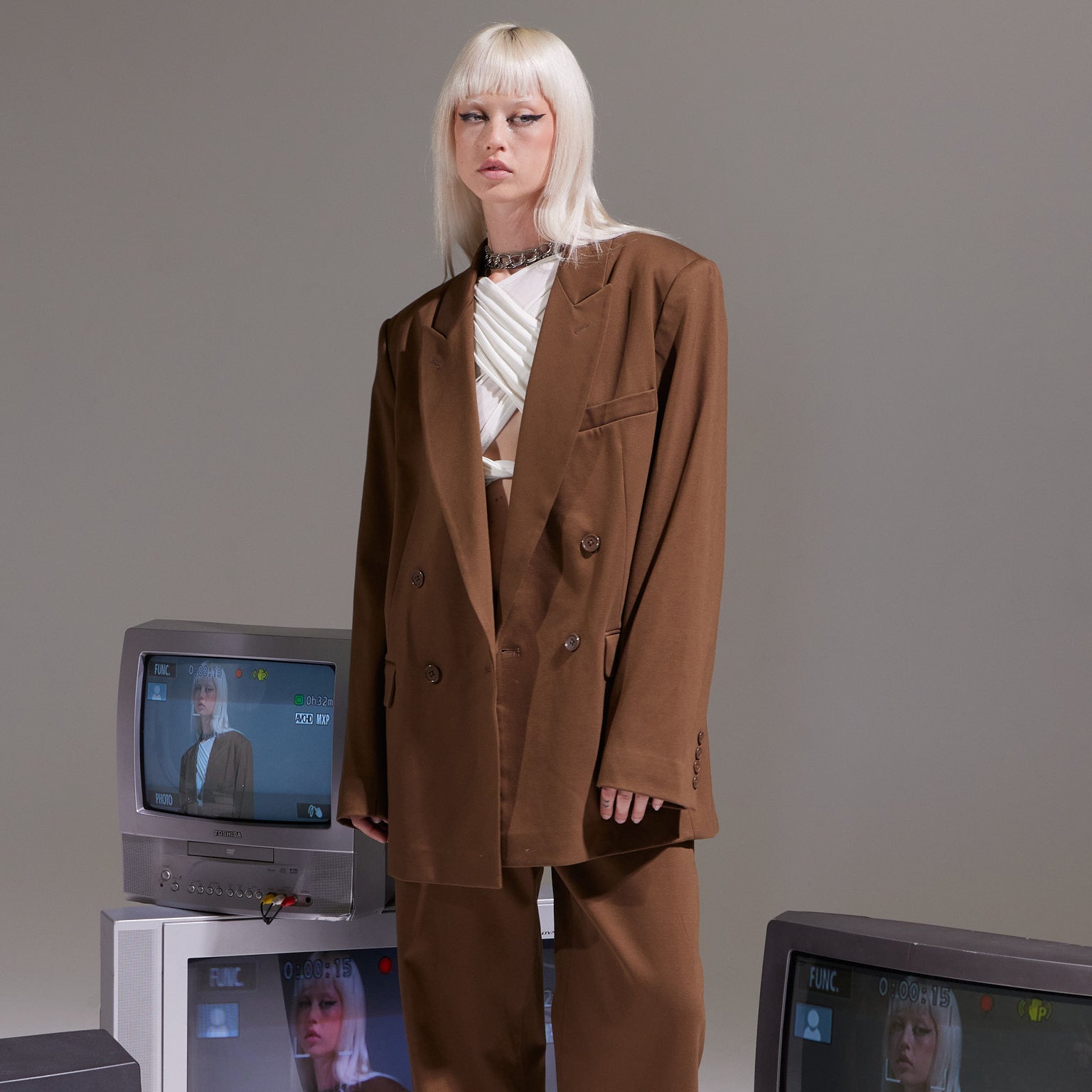 BROWN PONTE SUIT JACKET – Sixa Rev